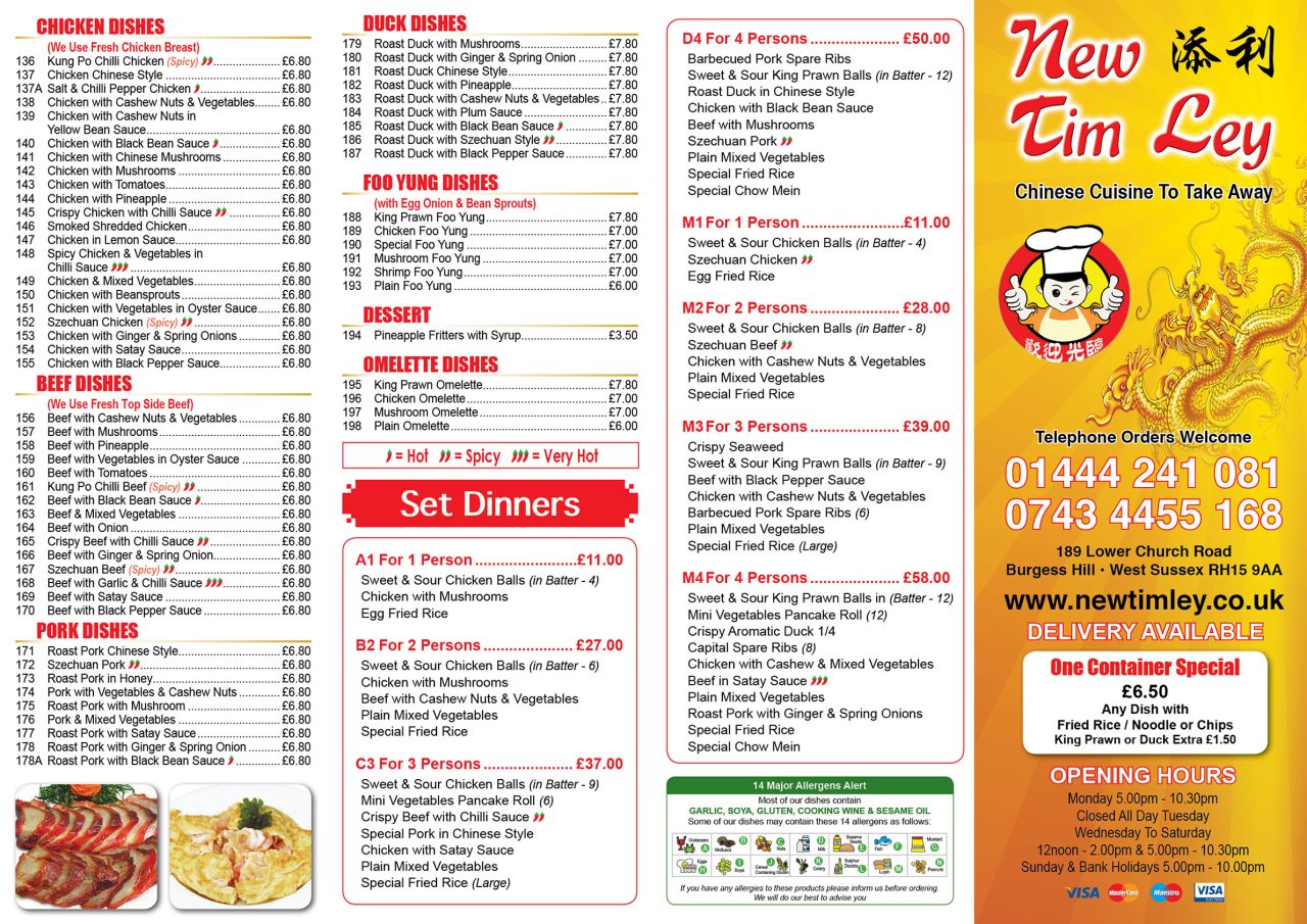 New Tim Ley | Chinese Takeaway Burgess Hill