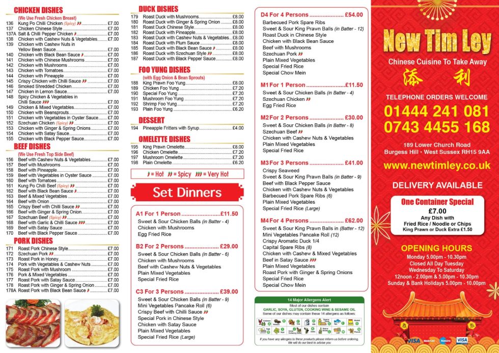 New Tim Ley | Chinese Takeaway Burgess Hill